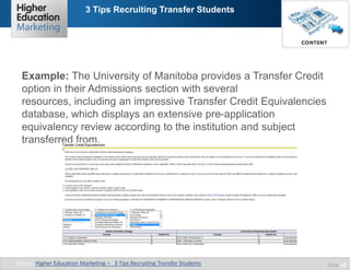 3 tips for recruiting transfer students | PPT