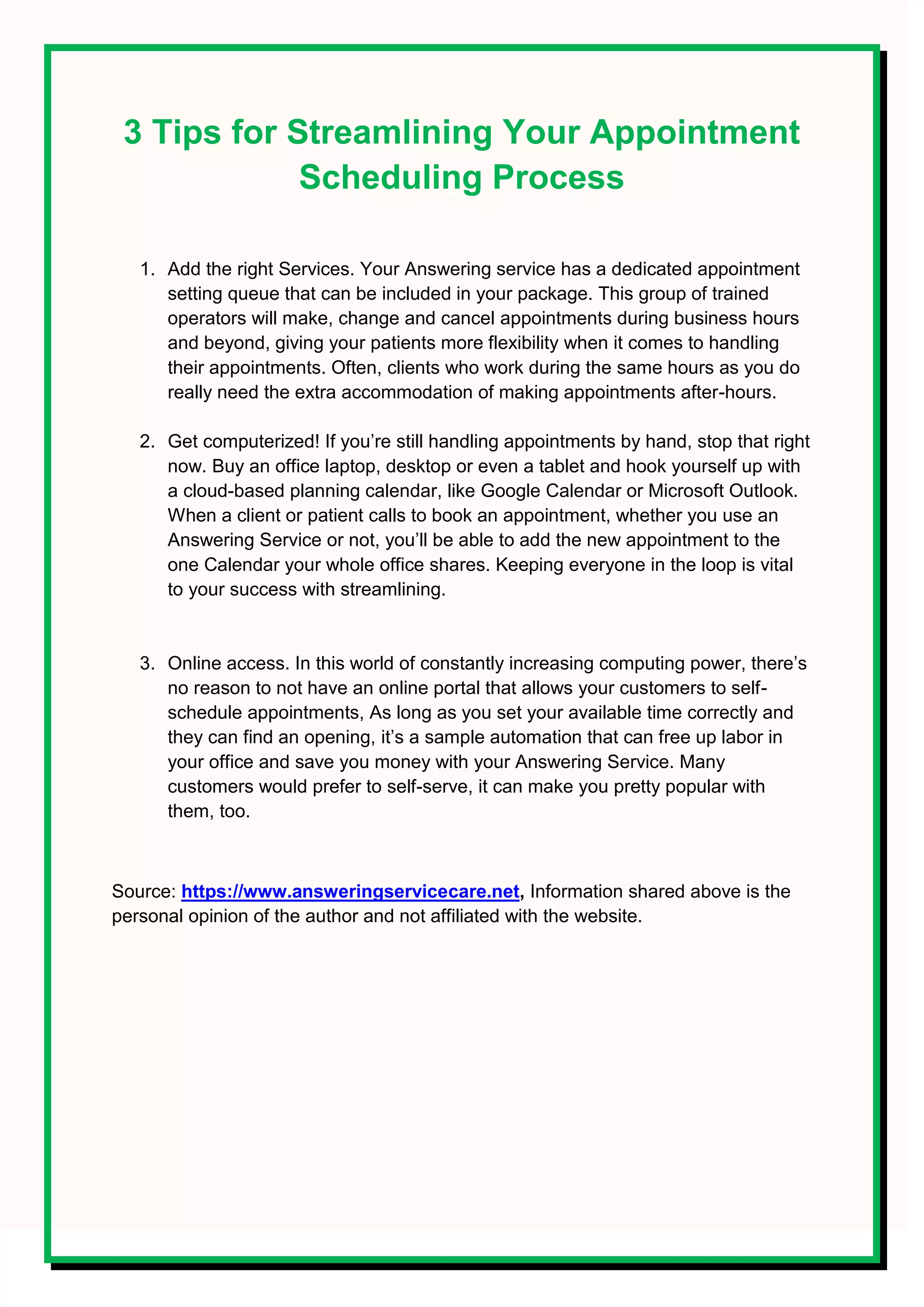 3 Tips For Streamlining Your Appointment Scheduling Process Pdf