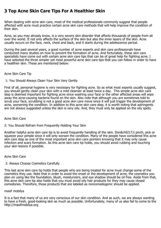 3 top acne_skin_care_tips_for_a_healthier_skin | PDF