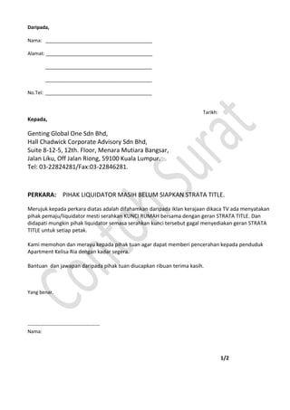 3 to pemaju-stratatitle | PDF