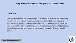 3 Top Website Development Strategies that You Should Know | PPT