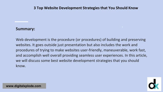 3 Top Website Development Strategies that You Should Know | PPT