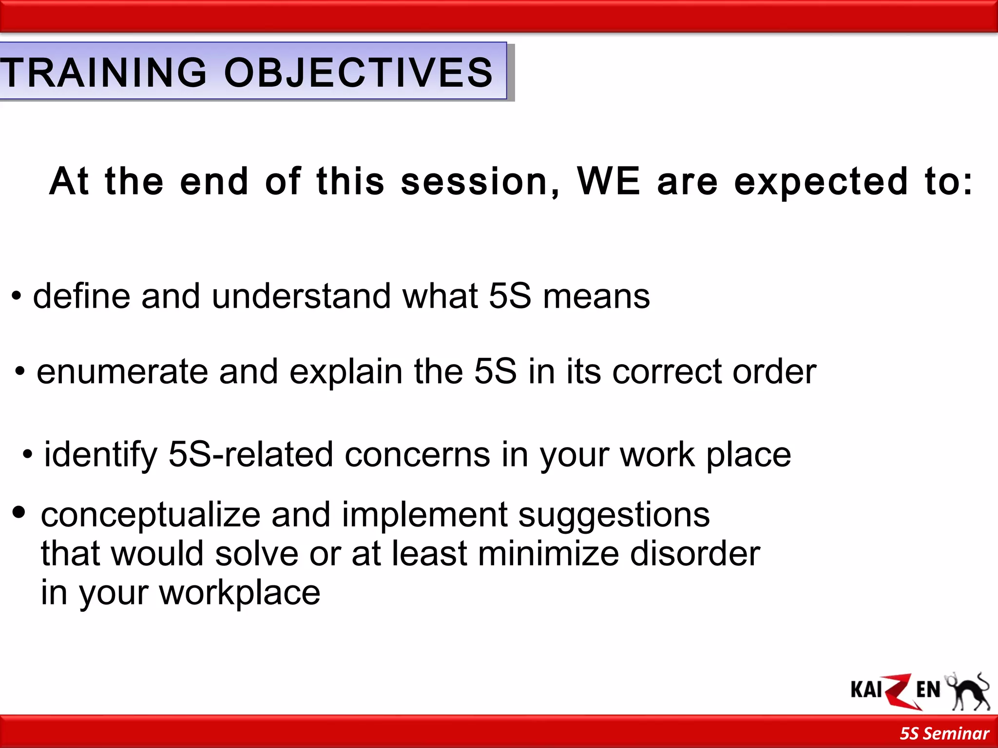 5S Training and Effective 5S Pratices | PPT