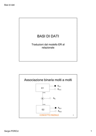 Traduzione dal modello ER al relazionale | PDF