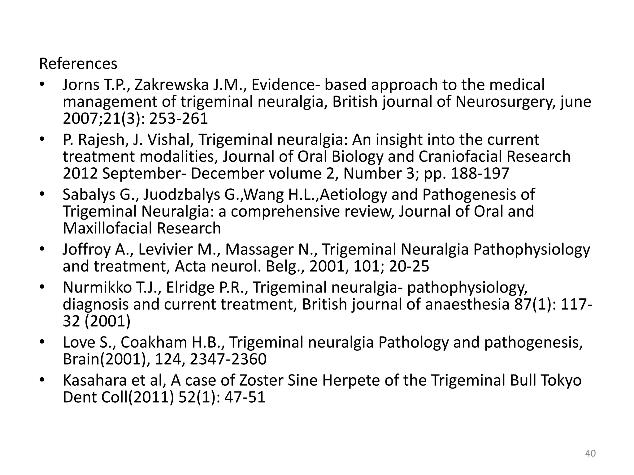 3) trigeminal neuralgia | PPTX