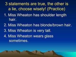 3 Truths and a Lie | PPT