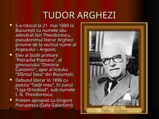 Tudor Arghezi biografie literara. Monografie.ppt