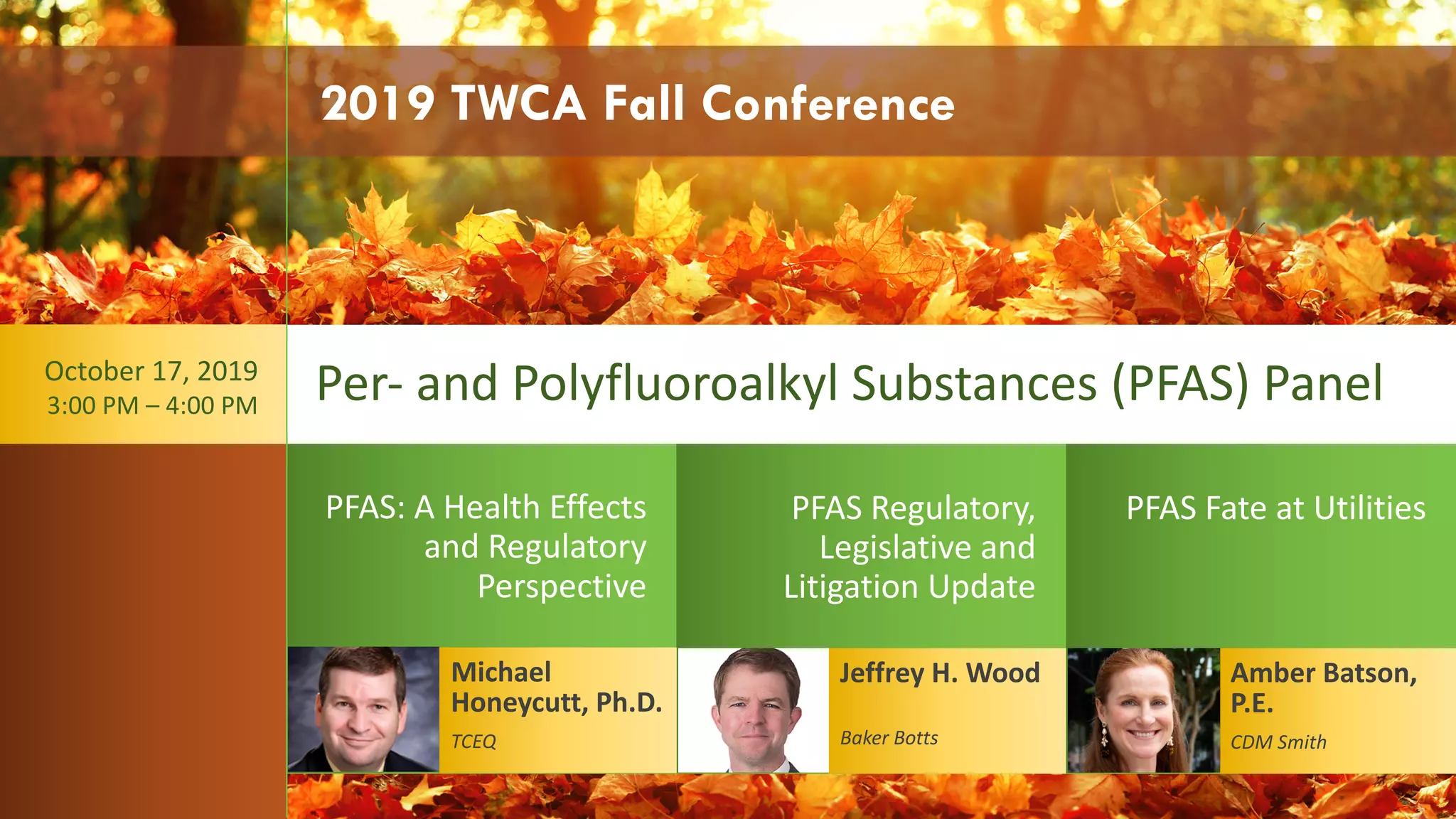 Per- and Polyfluoroalkyl Substances (PFAS) Panel - Michael Honeycutt ...