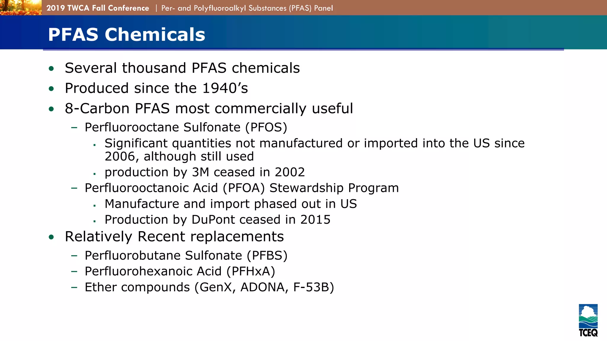 Per- and Polyfluoroalkyl Substances (PFAS) Panel - Michael Honeycutt ...