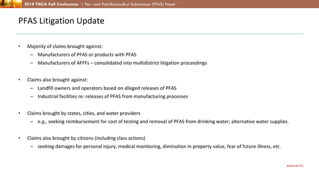 Per- and Polyfluoroalkyl Substances (PFAS) Panel - Michael Honeycutt ...
