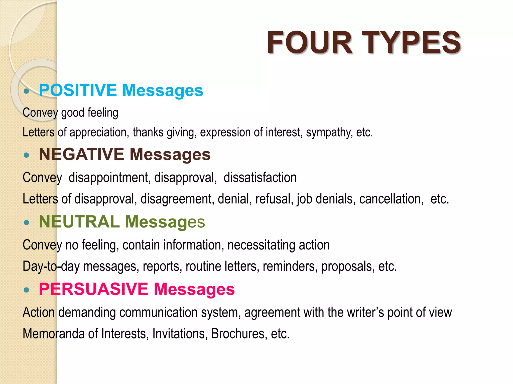 Types of business messages | PPTX