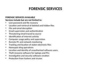 cyber forensics - TYPES OF CYBER FORENSICS.ppt