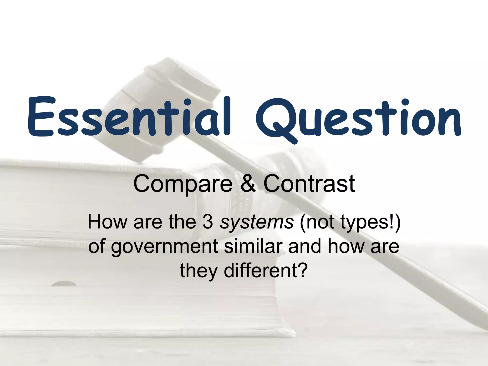 3 Types of Government -- Compare & Contrast -- simple grade 6 & 7 ss.ppt