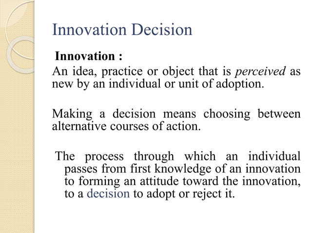 3 types of innovation decision | PPTX | Science