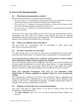 Java Card 2.x FAQ (2001) | PDF