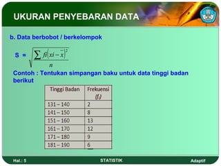 3 ukuran penyebaran-data | PPT