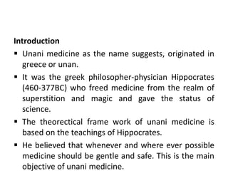 3 UNANI MEDICINE.ppt | Holistic Health | Alternative Medicine