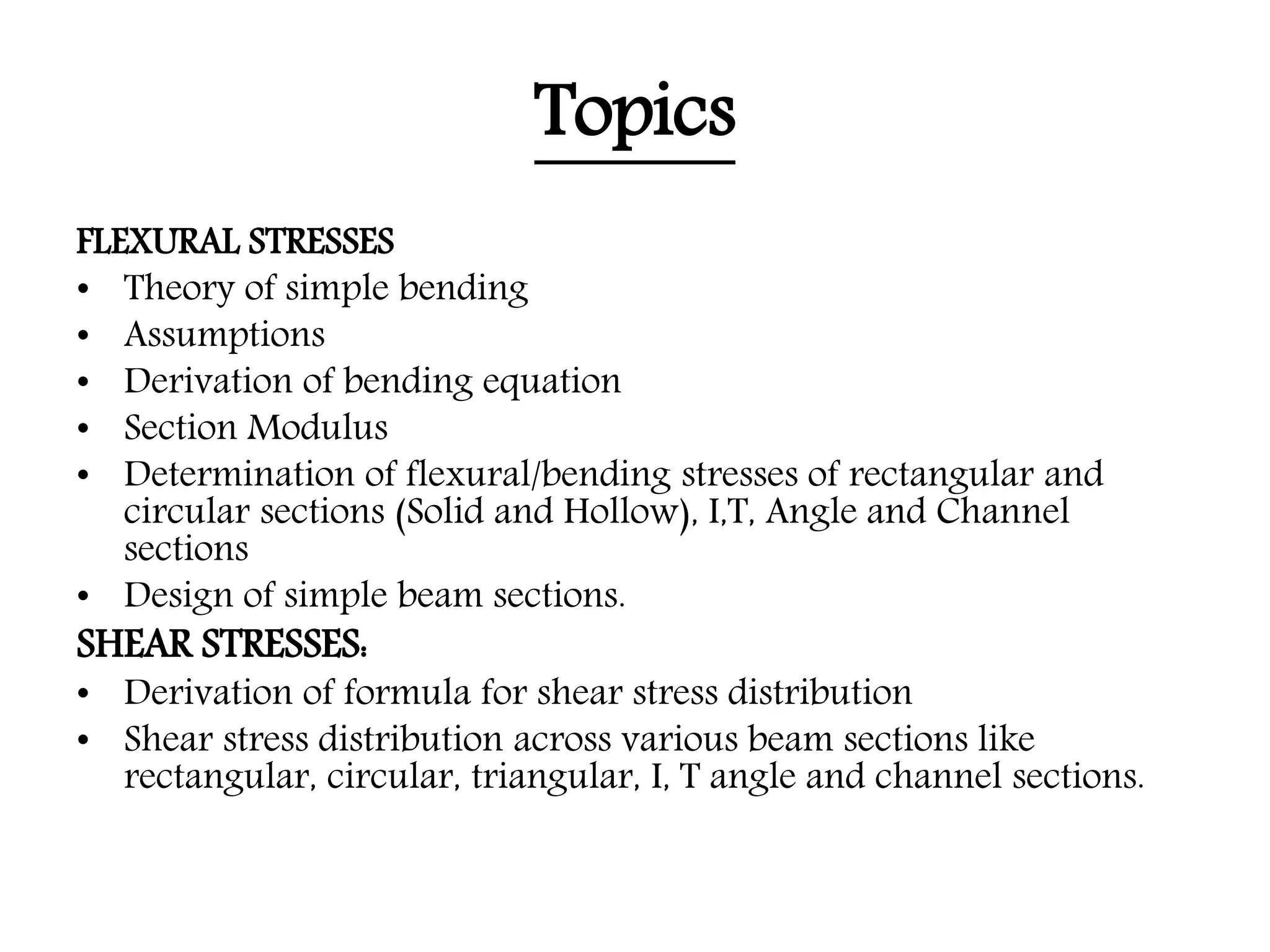 FLEXURAL STRESSES AND SHEAR STRESSES | PPTX