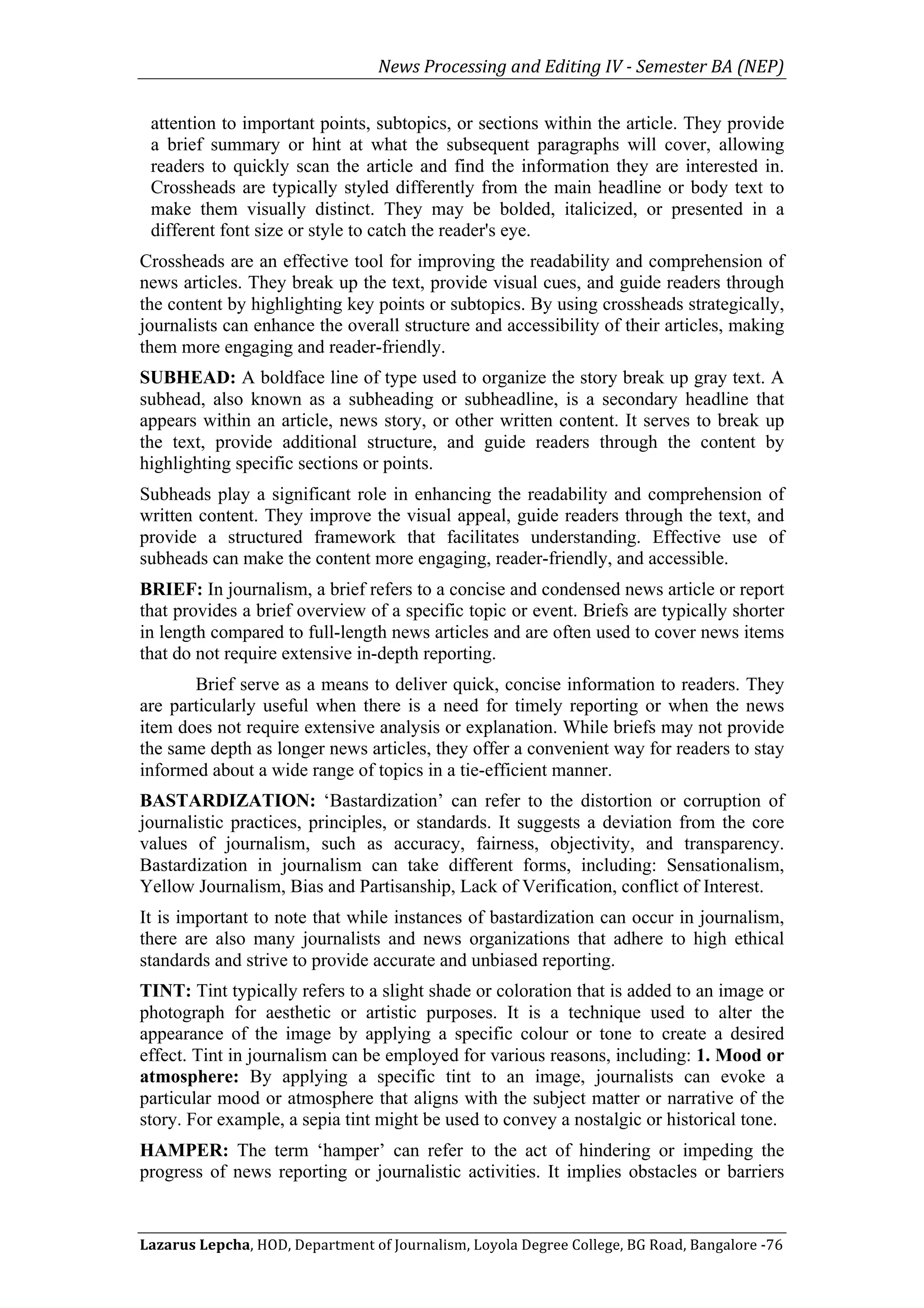 Journalism: News Processing and Editing. | PDF | Desktop Publishing ...