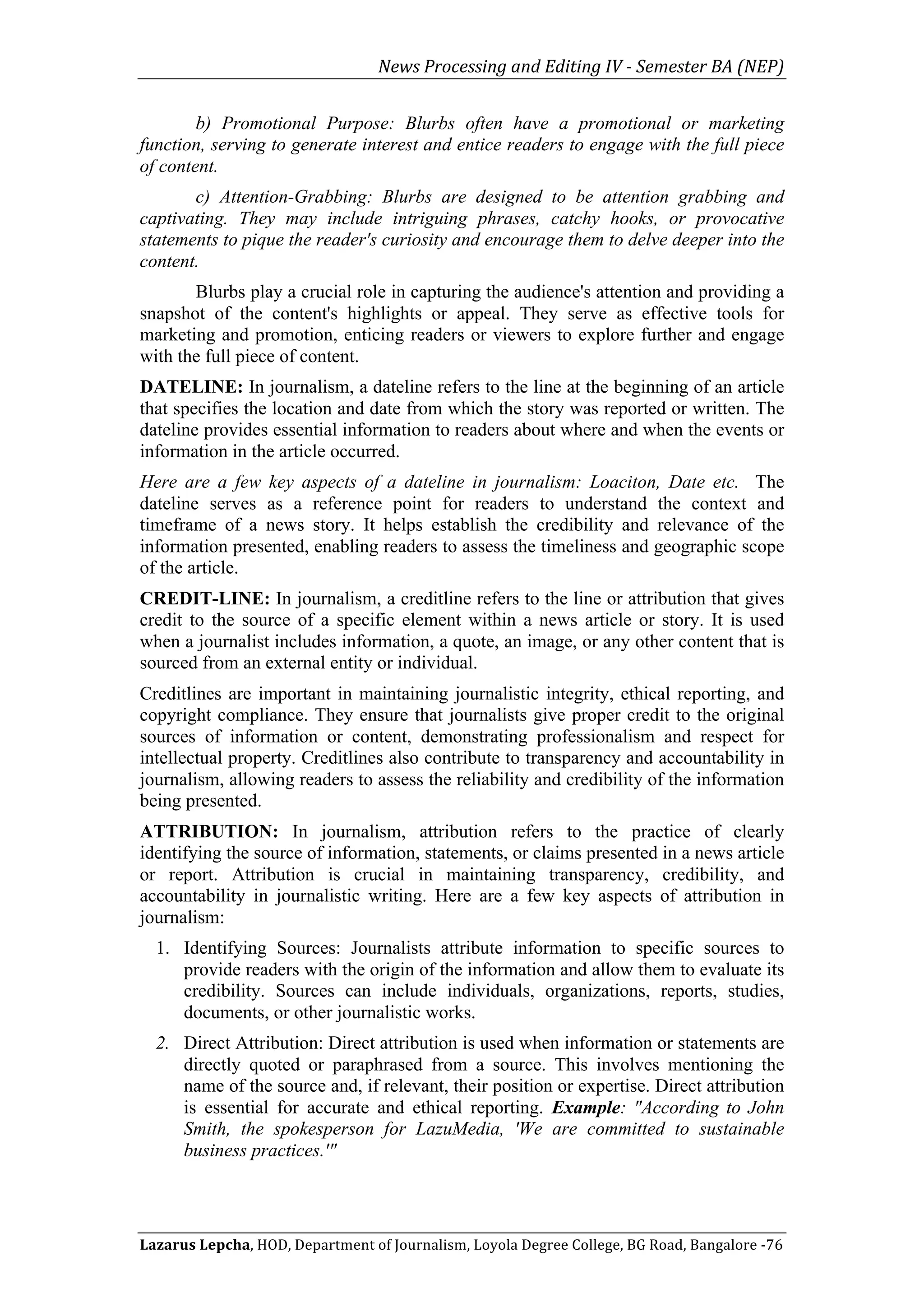 Journalism: News Processing and Editing. | PDF | Desktop Publishing ...