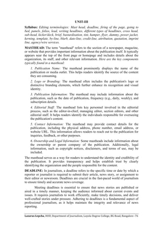 Journalism: News Processing and Editing. | PDF