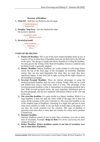 Journalism: News Processing and Editing. | PDF