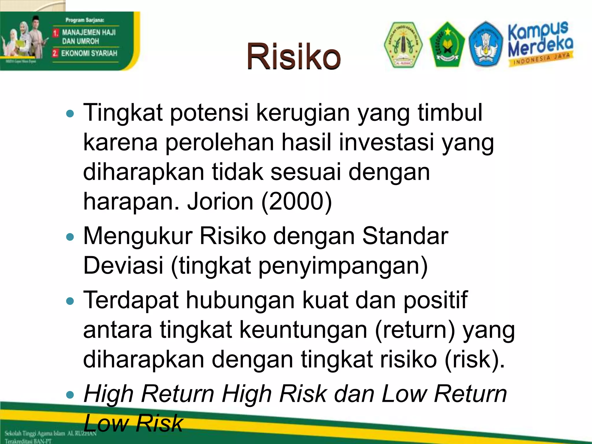 (3) Unsur Investasi (Risk and Return).ppt