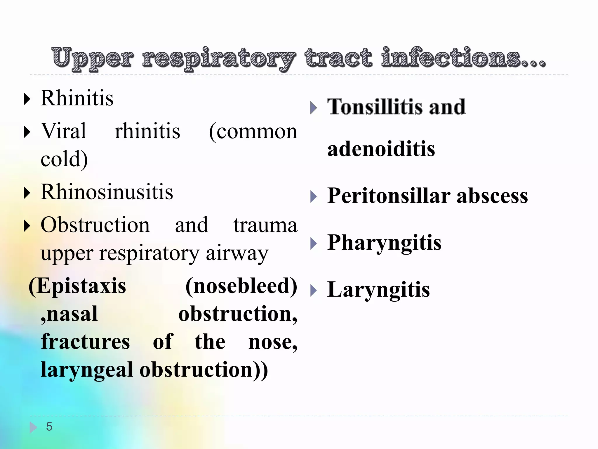 Upper respiratory disorders | PPTX
