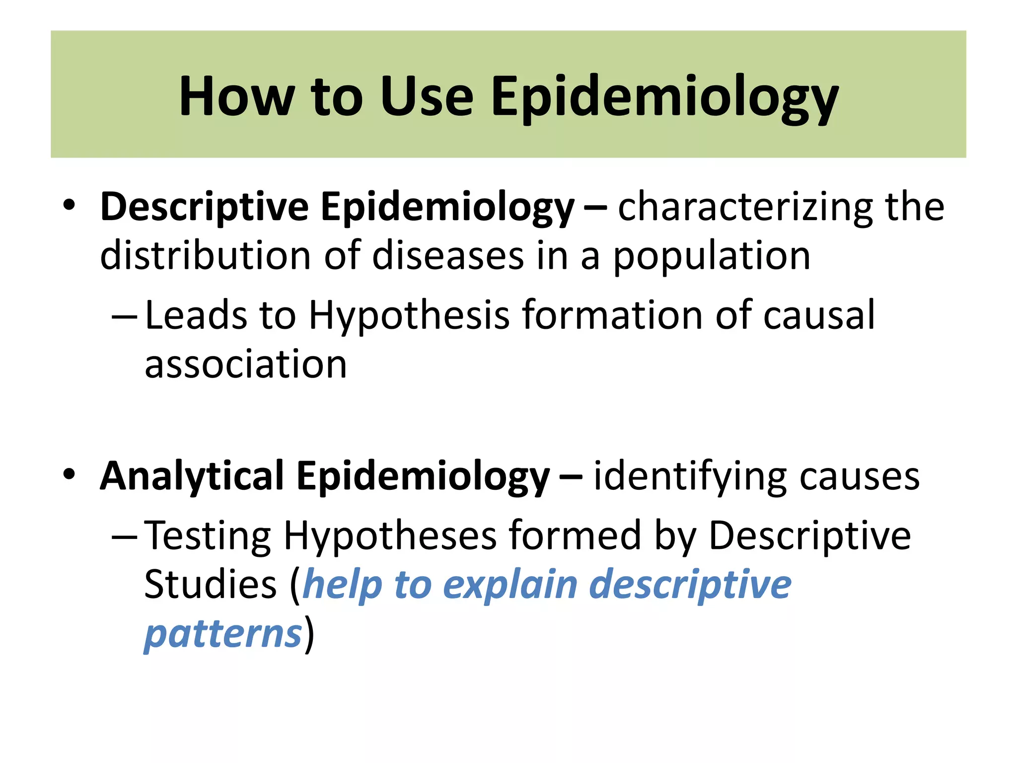 Epidemiology Lectures for UG | PPTX