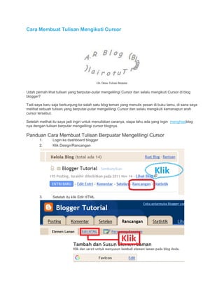 Cara membuat tulisan mengikuti cursor | DOCX