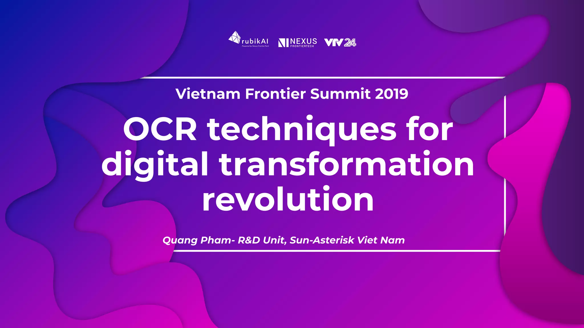 [VFS 2019] OCR Techniques for Digital Transformation Evolution | PPT