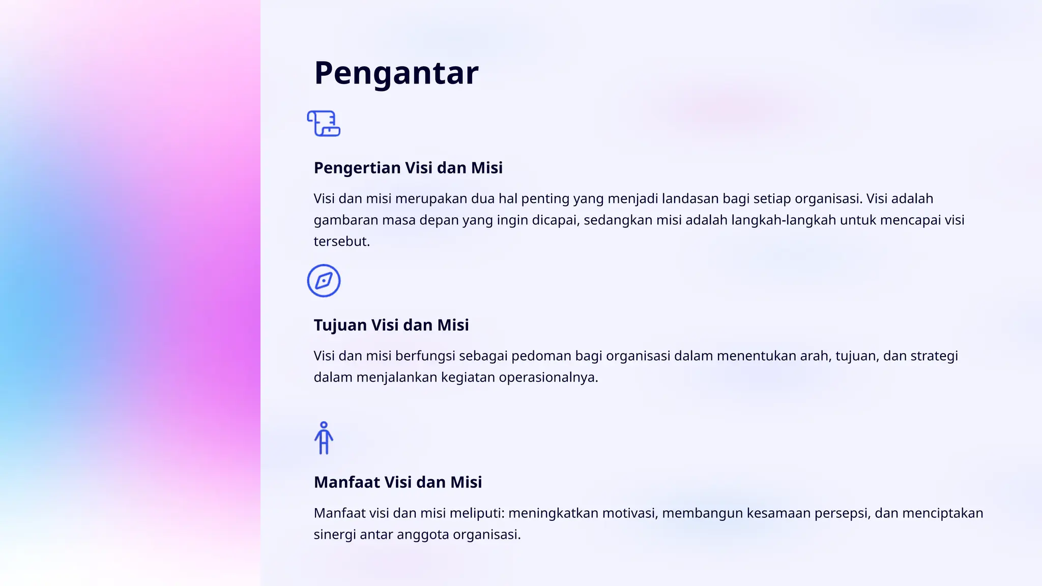 Visi dan Misi Organisasi pada Kegiatan usaha | PPTX