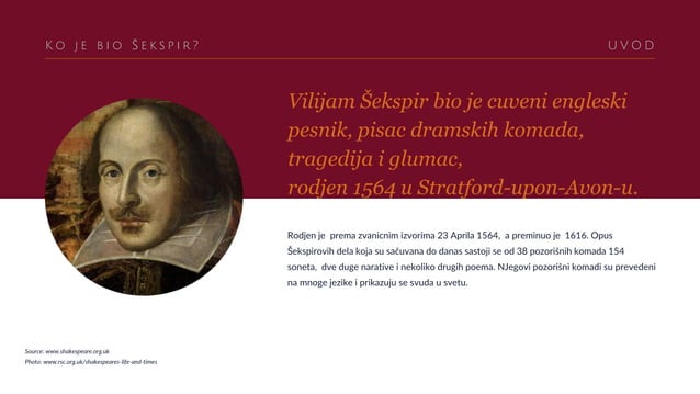 Vilijam Sekspir prezentacija za cas informatike | PPT