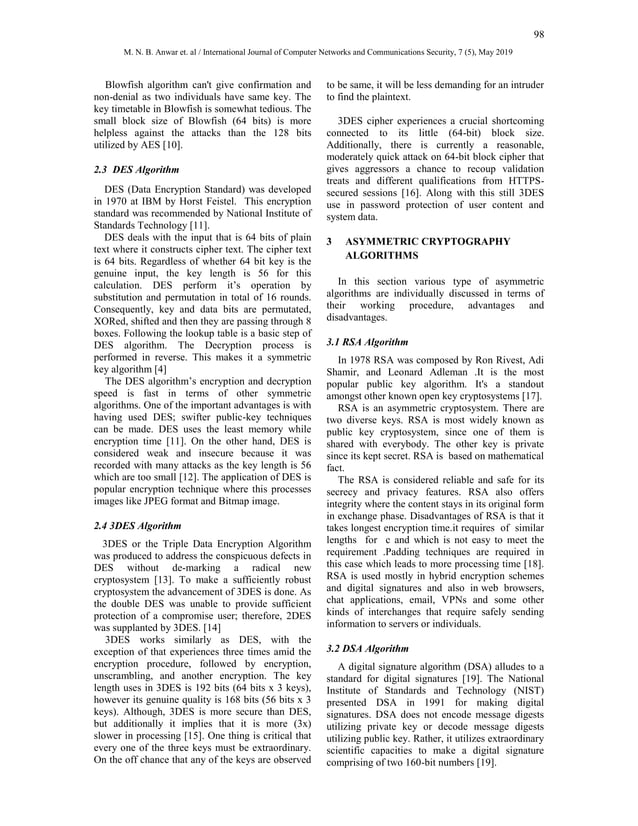 Comparative Study of Cryptography Algorithms and Its’ Applications | PDF