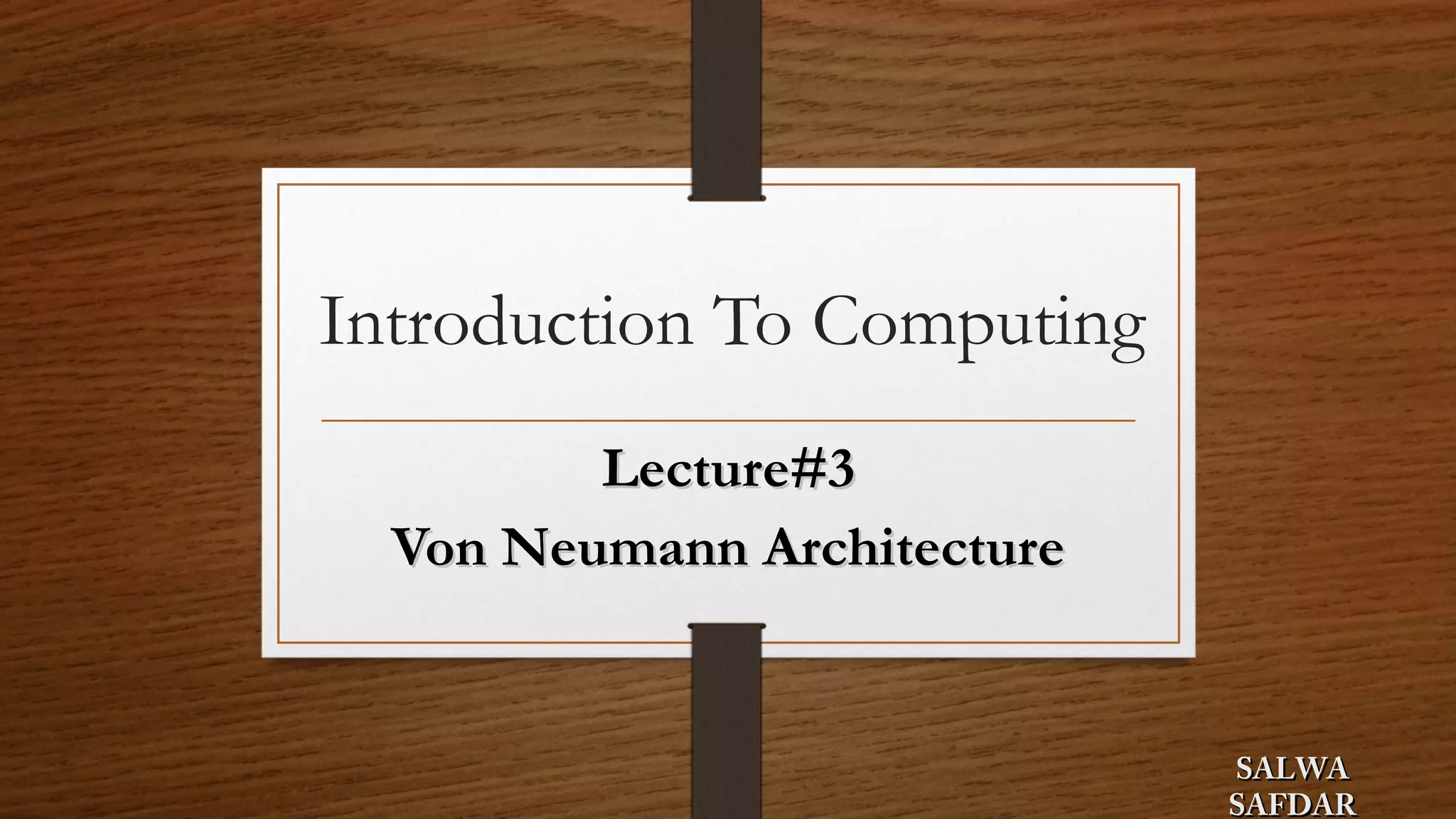 Von Neumann Architecture | PPT