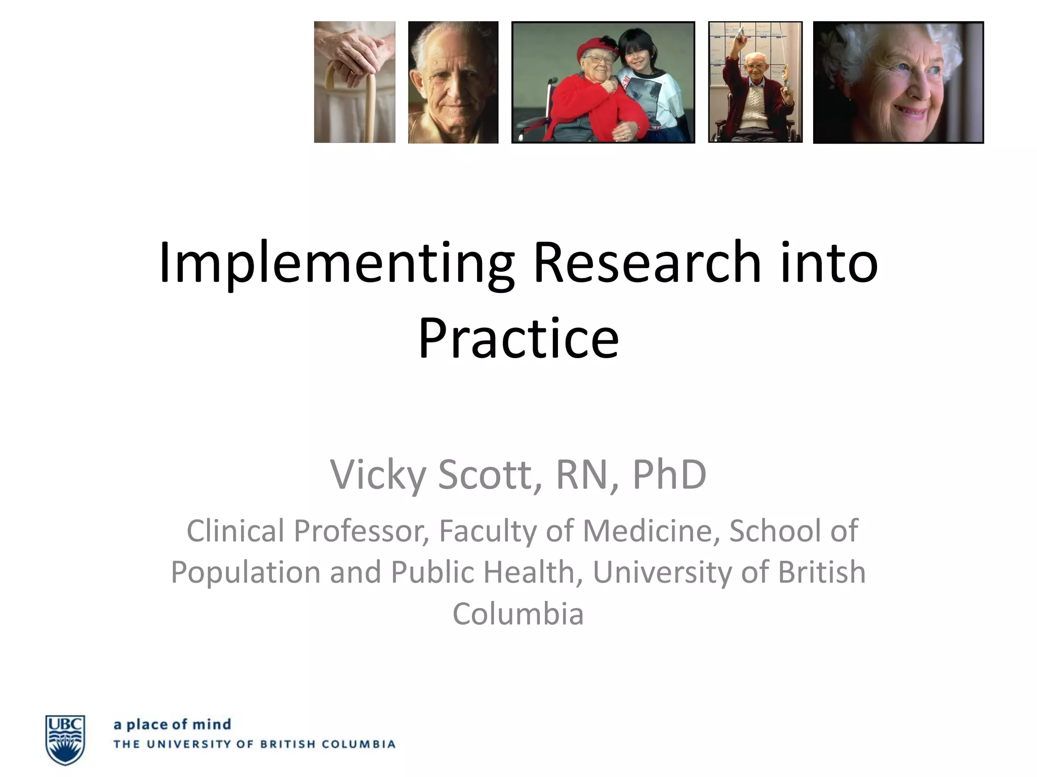Vicky Scott: Implementing research into practice | PDF