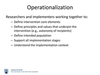 Vicky Scott: Implementing research into practice | PPT