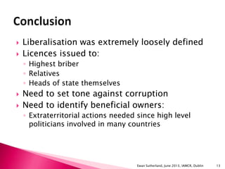 Bribery and corruption in telecoms: New approaches to licensing | PPT