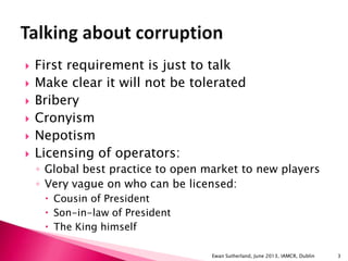 Bribery and corruption in telecoms: New approaches to licensing | PPT