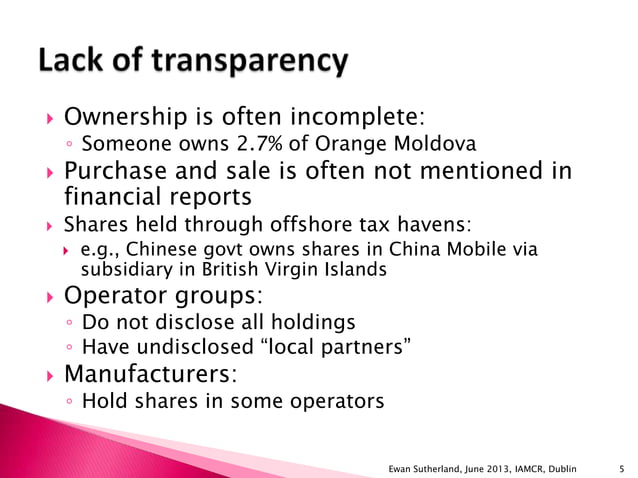 Bribery and corruption in telecoms: New approaches to licensing | PPT