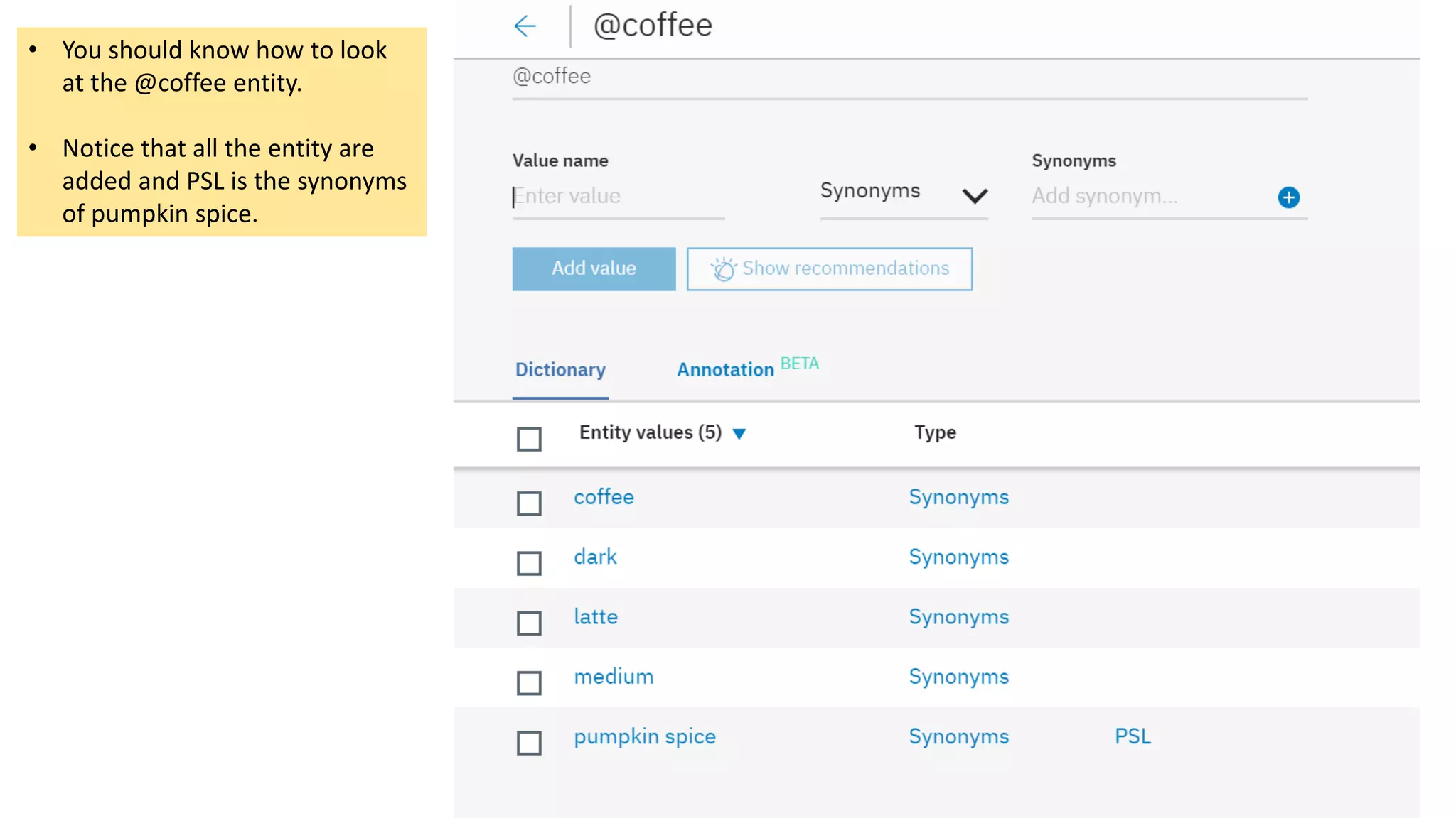 Watson Assistant Annotating Entities Tutorial Ppt