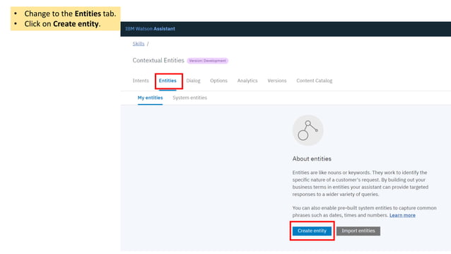 Watson Assistant Annotating Entities Tutorial Ppt