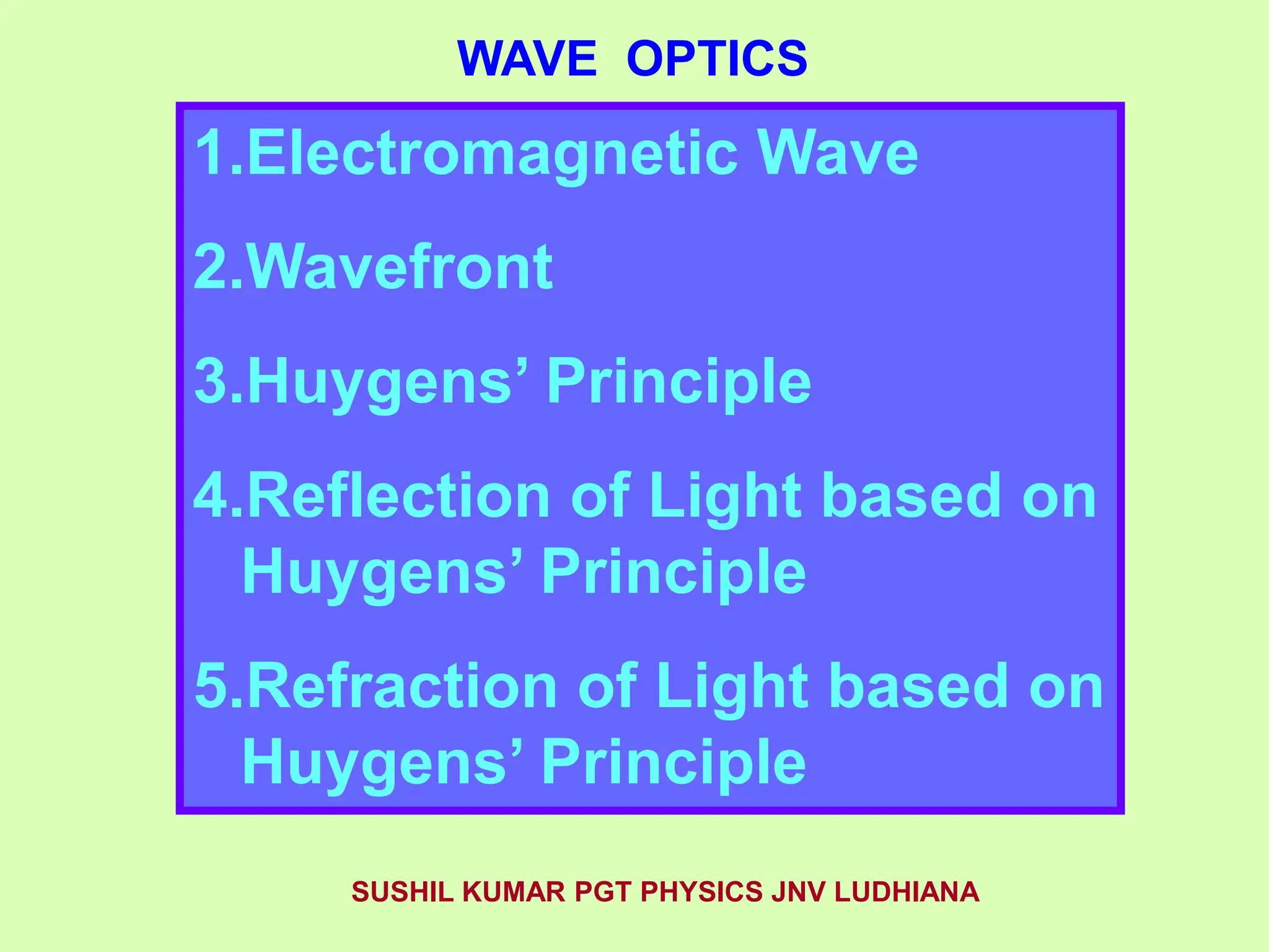 3 Wave Optics 1 Pptx