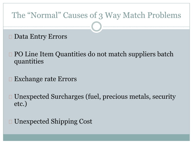 3 Way Match for Purchasing Professionals