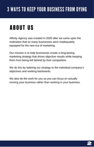 3 Ways to Keep Your Business from Dying | Affinity Agency | PDF