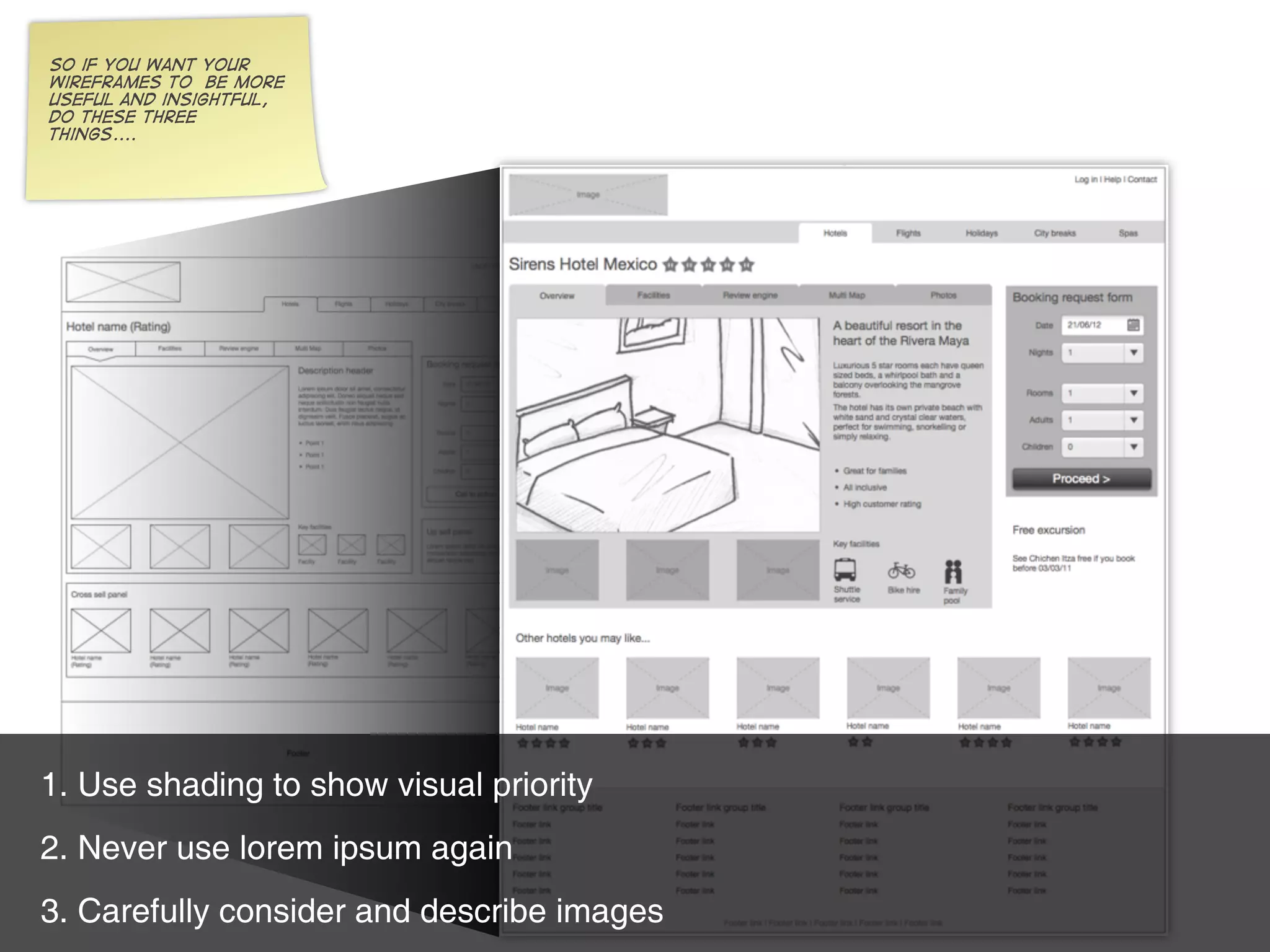 3 ways to make wireframe more useful. Slides from UX Bristol | KEY