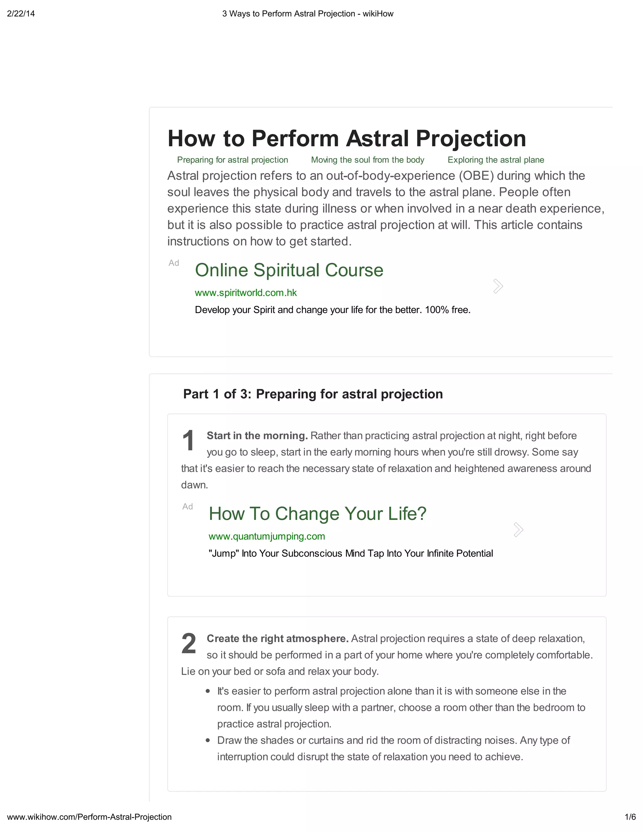 Astral Projection Volume 1 | PDF