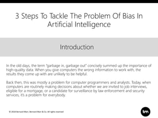 3 Steps To Tackle The Problem Of Bias In Artificial Intelligence | PPT