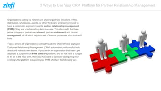 Using CRM Platform for Partner Relationship Management | PPT