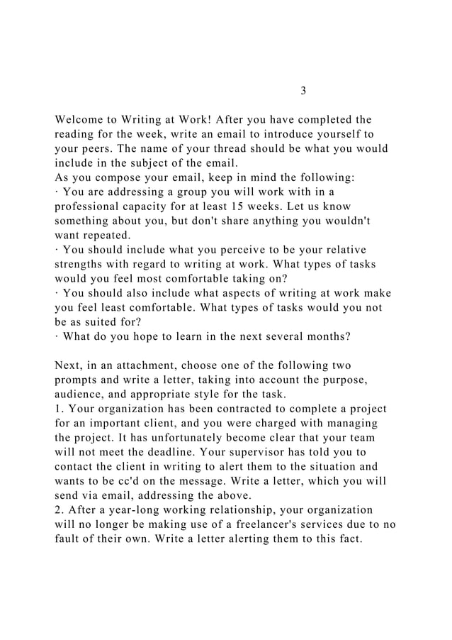 3Welcome to Writing at Work! After you have completed.docx